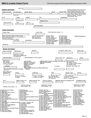Fillable Online Matrix Lease Input Form Fax Email Print - pdfFiller