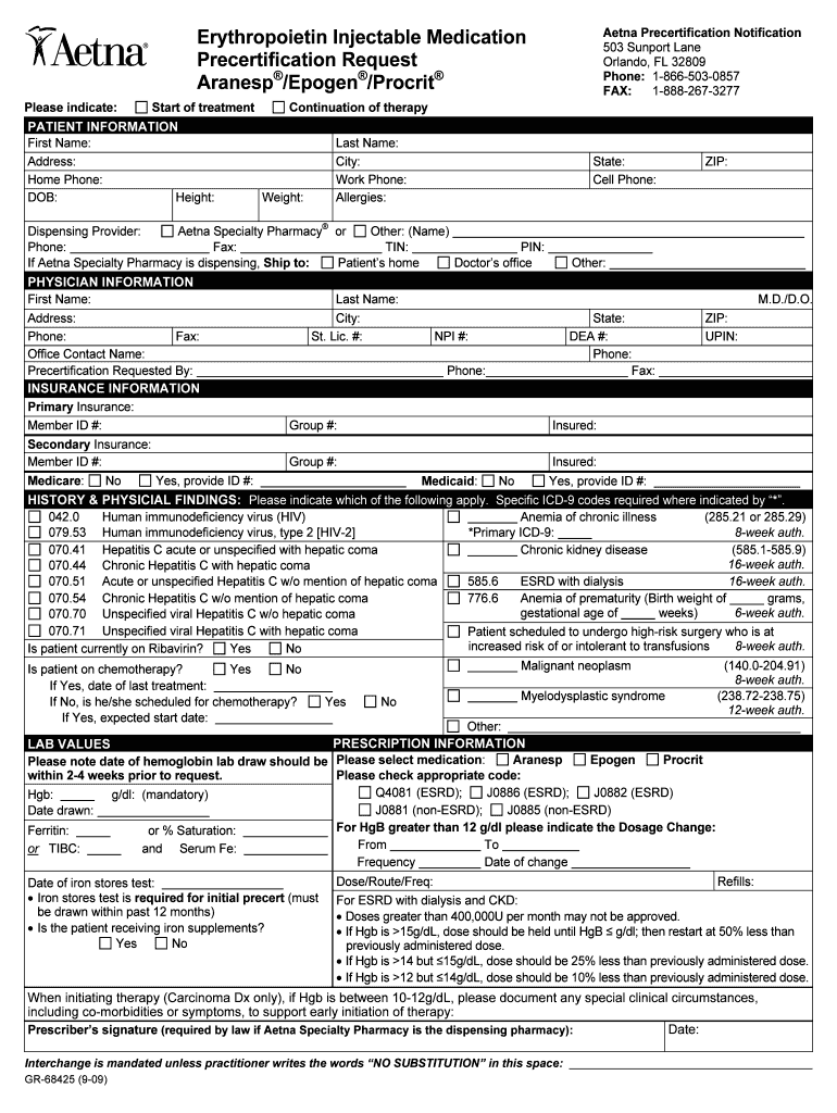 Fillable Online Erythropoietin Injectable Medication Fax Email Print - pdfFiller