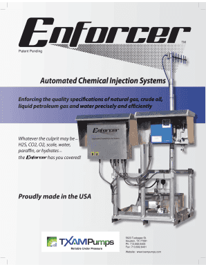 Fillable Online Automated Chemical Injection Systems - TXAM Pumps Fax ...