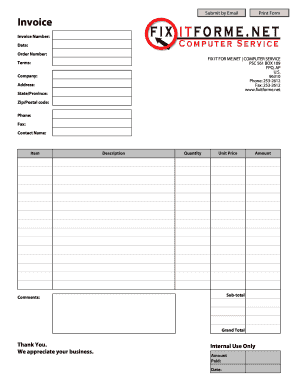 Fillable Online Invoice - Fix IT for Me.Net Fax Email Print - pdfFiller