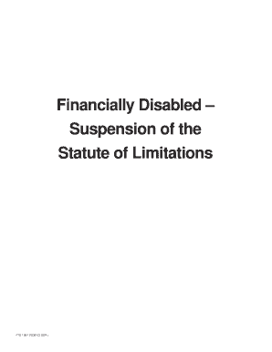 FTB 1564 - Financially Disabled - Suspension Of The Statute Of ...