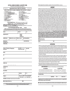 Fillable Online OFFICIAL AMERICAN KENNEL CLUB ENTRY FORM Appropriate ...