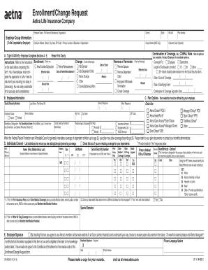 Fillable Online Utah Employee Enrollment/Change Form - PPO - Aetna. Utah Employee Enrollment ...