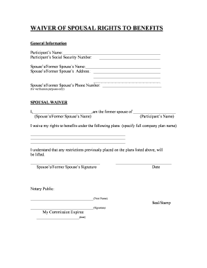 Fillable Online waiver of spousal rights to benefits - Morneau Shepell ...