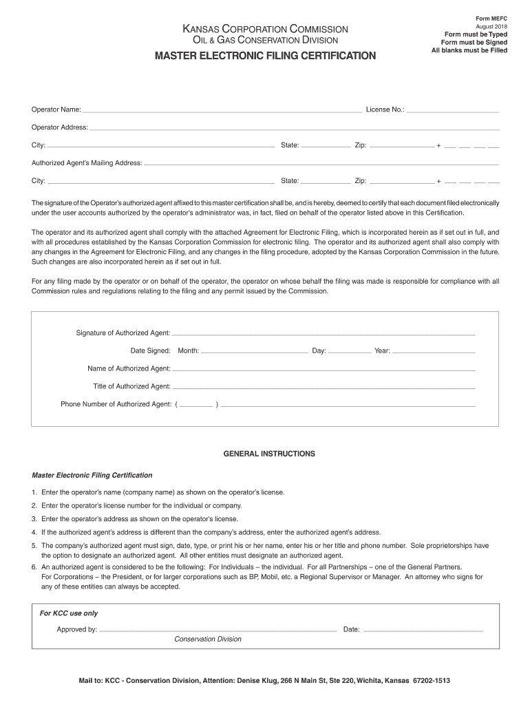 Fillable Online Kansas Corporation Commission -Oil & Gas Fax Email ...
