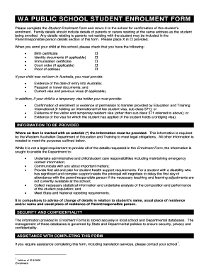 Fillable Online School Enrolment Form - Ravensthorpe District High ...