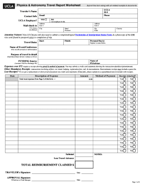 Fillable Online Travel Report Worksheet.docx Fax Email Print - pdfFiller