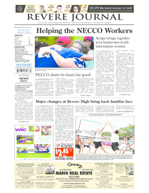 Fillable Online revere journal revere journal - East Boston Times-Free ...