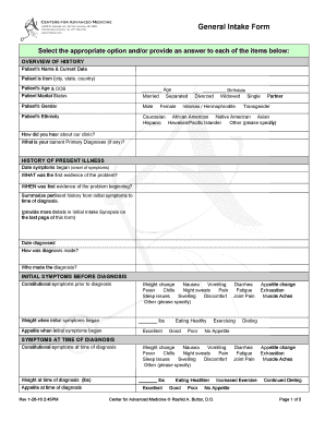 Fillable Online General Intake Form - Dr. Rashid Buttar Fax Email Print ...