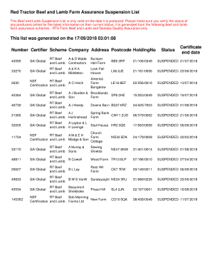 Fillable Online checkers redtractor org Red Tractor Beef and Lamb Farm ...