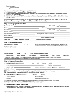 Fillable Online Walgreens Specialty Drug Program Fax Email Print ...