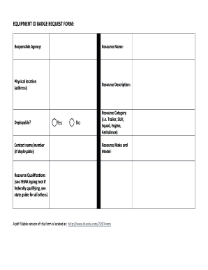 Fillable Online EQUIPMENT ID BADGE REQUEST FORM - bucoks.com Fax Email ...
