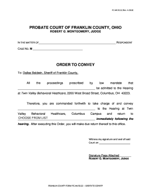 Franklin County Probate Court Forms - Fill Online, Printable, Fillable ...