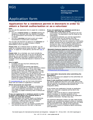 Fillable Online Application for a residence permit in Denmark in order ...