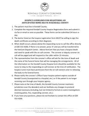 Fillable Online HOSPICE GUIDELINES FOR REGISTERING AN Fax Email Print ...