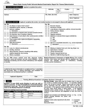Fillable Online Procedures for Completing a Physical - Forms - Miami ...