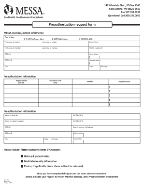 Fillable Online Preauthorization request form. Preauthorization request form Fax Email Print ...