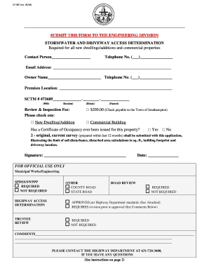 Fillable Online Request For Inspection by Highway Department ...