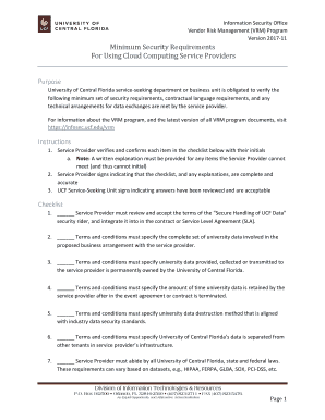 Fillable Online Minimum Security Requirements For Using Cloud Computing ...