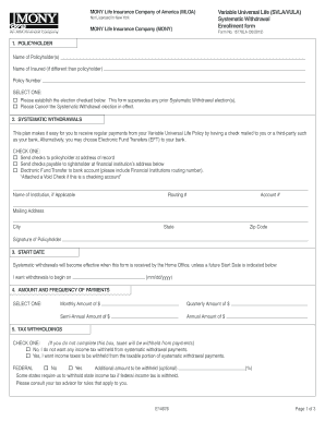 Fillable Online Variable Universal Life (SVLA/VULA) Fax Email Print ...