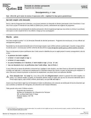 Fillable Online immigration-quebec gouv qc Documents to submit in ...