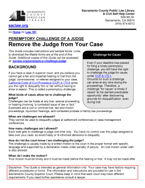 Fillable Online Peremptory Challenge. Remove a Judge Who Is Bias Fax ...