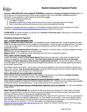 Fillable Online Student Work Assignment Form Packet Fax Email Print - pdfFiller