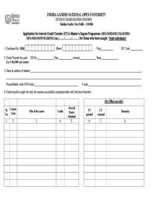 Fillable Online ignou ac image of online result for national open ...