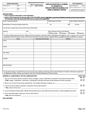 Fillable Online Application For A License To Operate A Private Service ...