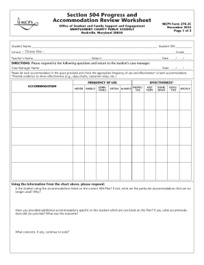 Fillable Online MCPS Form 270-2C Section 504 Progress and Accommodation ...