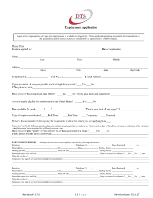 Fillable Online DOT Employment Application - Divine Energy Fax Email ...