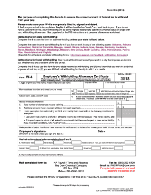 Fillable Online W-4 Employees Withholding Allowance Certificate 18 Fax Email Print - pdfFiller