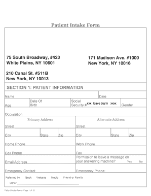 Fillable Online Patient Intake Form Yes No - MedLeafRx.com Fax Email ...