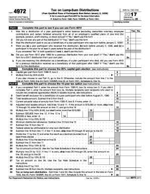 Fillable Online 2017 Form 4972. Tax on Lump-Sum Distributions Fax Email ...