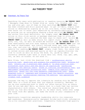 Fillable Online aa theory test online Fax Email Print - pdfFiller