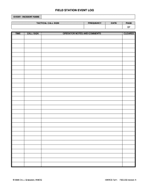 Fillable Online FSELOG. Field Station Event Log Form Fax Email Print ...