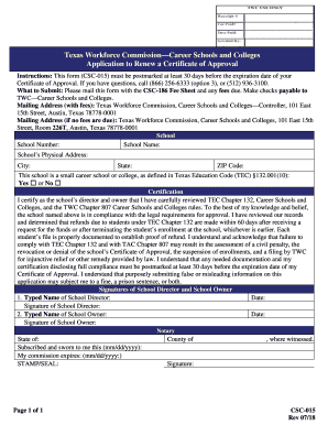 Fillable Online twc texas Application to Renew a Certificate of Approval Fax Email Print - pdfFiller