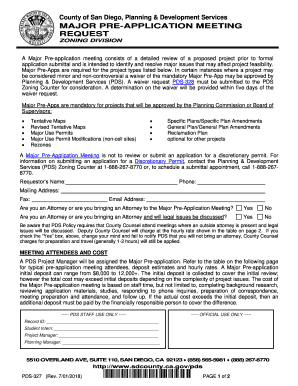 Fillable Online Major Pre-Application Meeting Request Fax Email Print ...