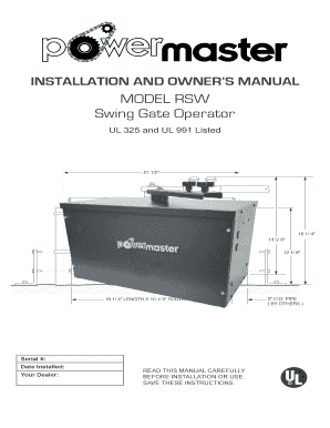 Fillable Online MODEL D-SBG Single Arm Barrier Gate Operator ...