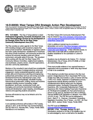 Fillable Online 16-D-00030; West Tampa CRA Strategic Action Plan ...