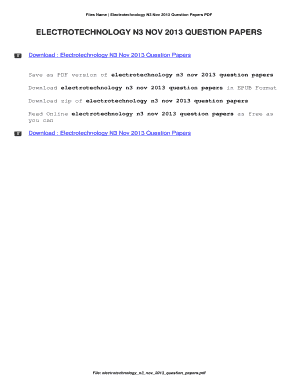 Electrotechnology N3 App - Fill Online, Printable, Fillable, Blank ...