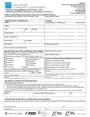 Fillable Online SCCCD CUPCCAA Prequalification Form - 2018 Fax Email ...