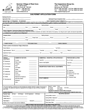 Fillable Online 2012 Gas Permit Template - Summer Village of West Cove ...