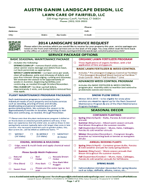 Fillable Online 2014 LANDSCAPE SERVICE REQUEST Fax Email Print - pdfFiller
