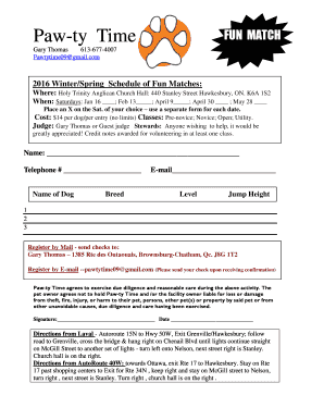 Fillable Online Paw-ty Time Fax Email Print - pdfFiller