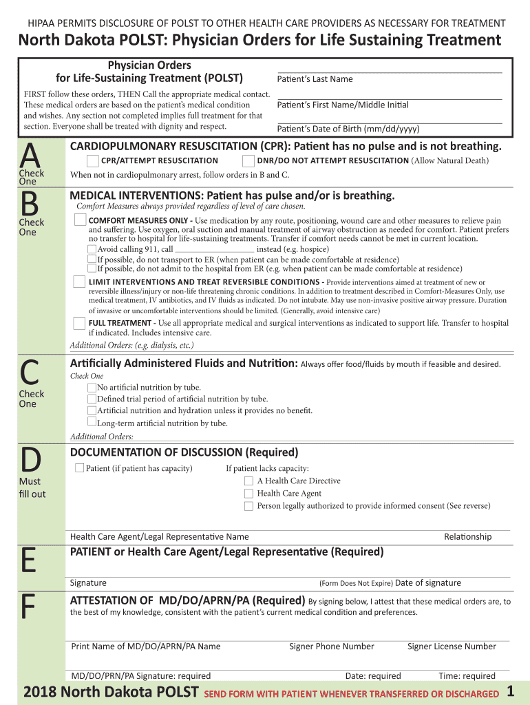 Fillable Online hipaa permits disclosure of polst to other healthcare ...