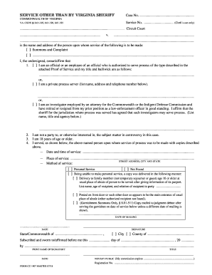 Fillable Online CC-1416 Cover Sheet for Civil Actions - Virginia's ...