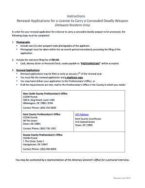 Fillable Online courts delaware Renewal Applications for a License to ...