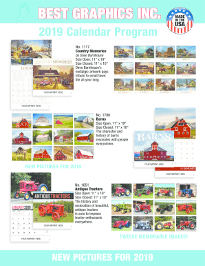 Fillable Online 2019 best value calendars - Best Graphics Inc. Fax ...
