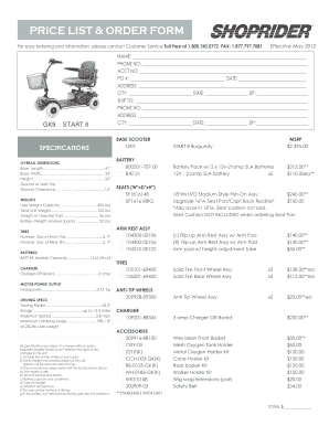Fillable Online price list & order form - EasyMedOnline.com Fax Email ...